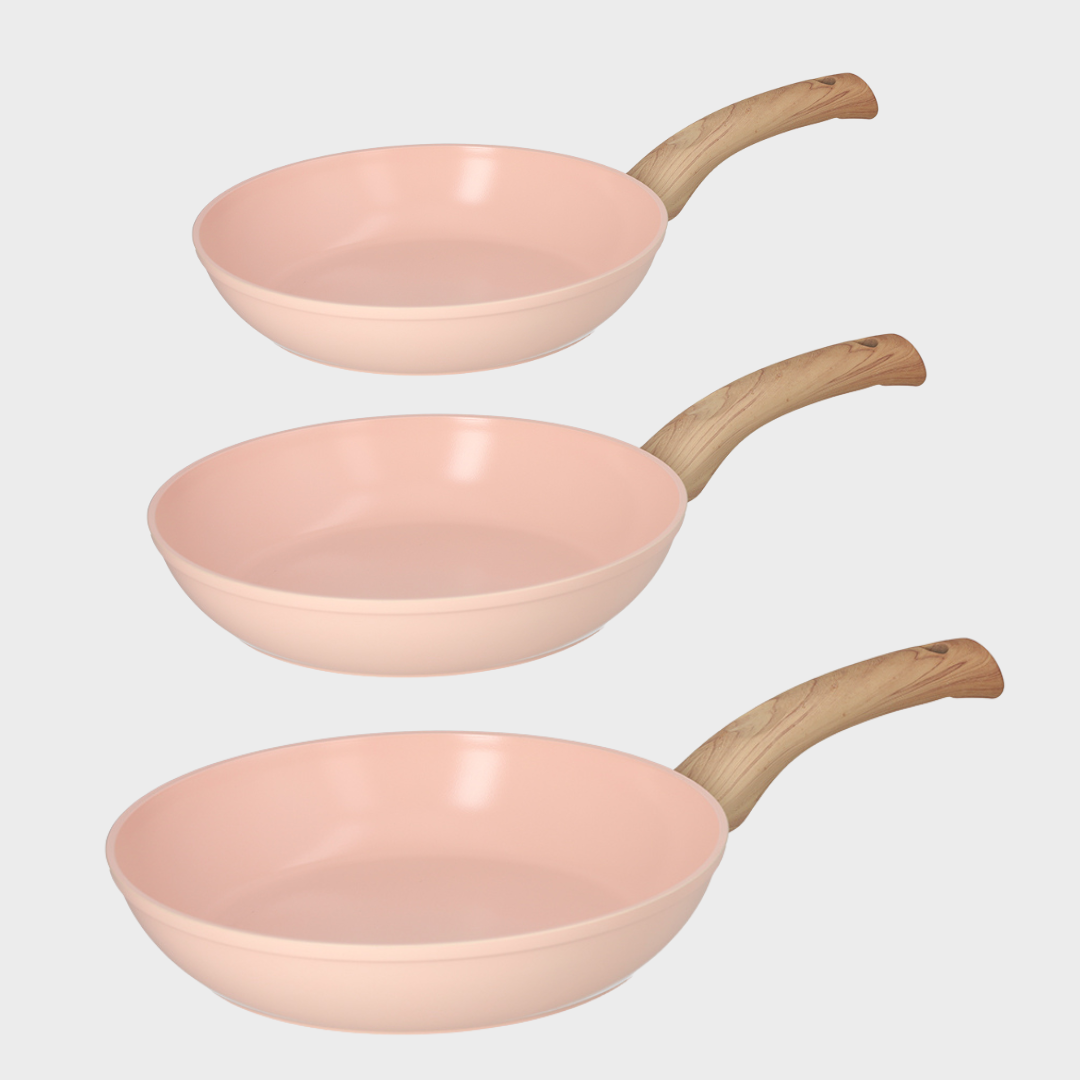 Pink Frying Pan Cookware Set 3-Piece PFAS-Free | Blush – Cook & Pan