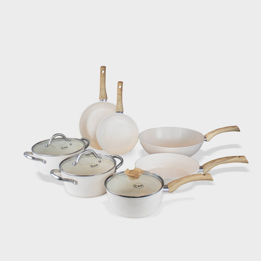 Cream pan set 7-piece PFAS-free | Go Ivory By C&P – Cook and Pan