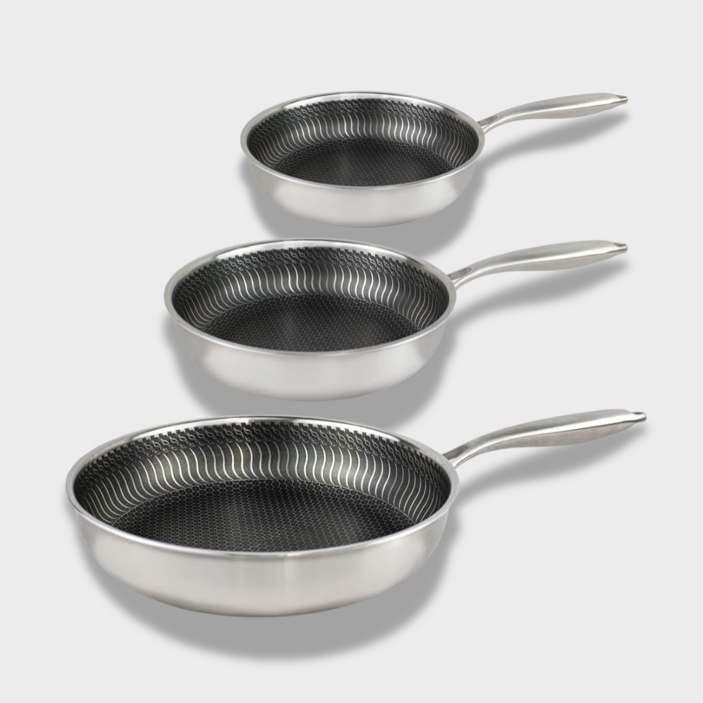 RVS koekenpannenset 2-delig PFAS-vrij | Honey – Cook & Pan